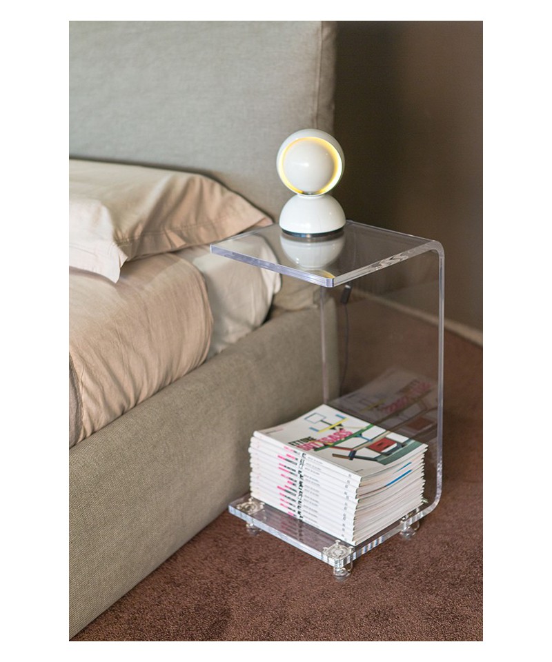 W40H60 Servant table with magazine rack transparent perspex.