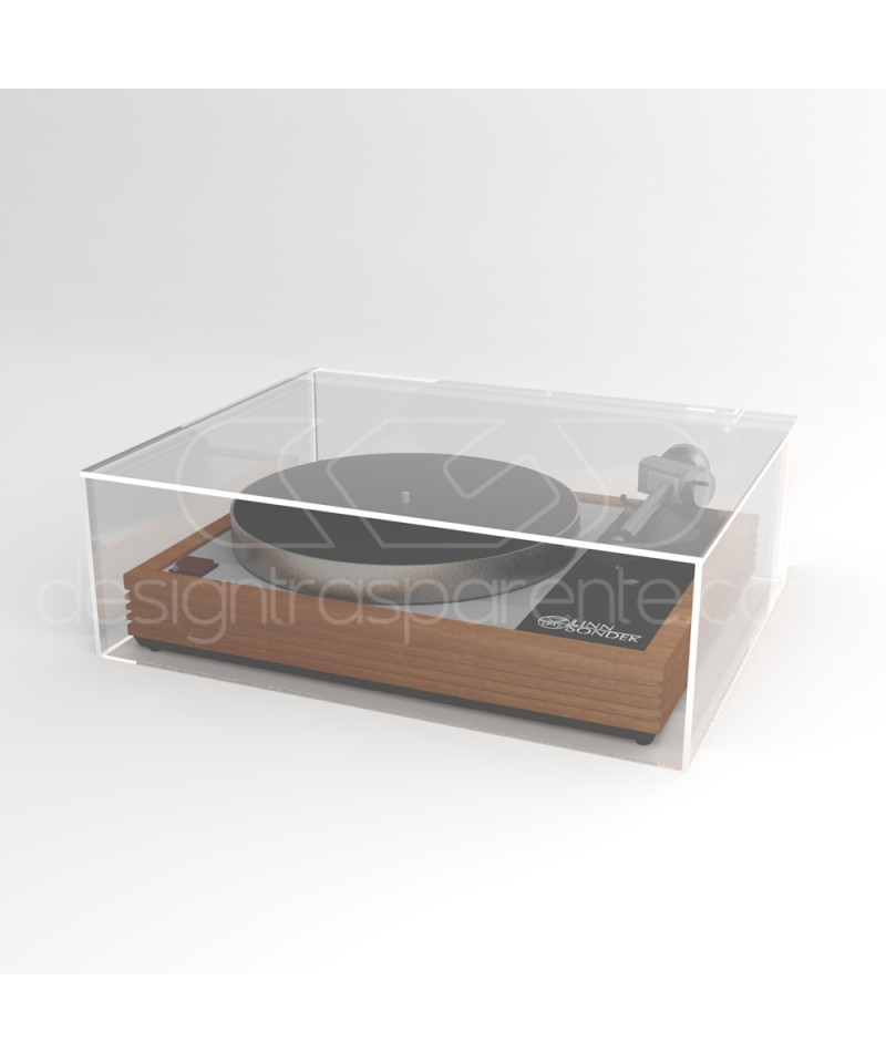 Turntable cover box W50 D40 H20 transparent or smoked acrylic.