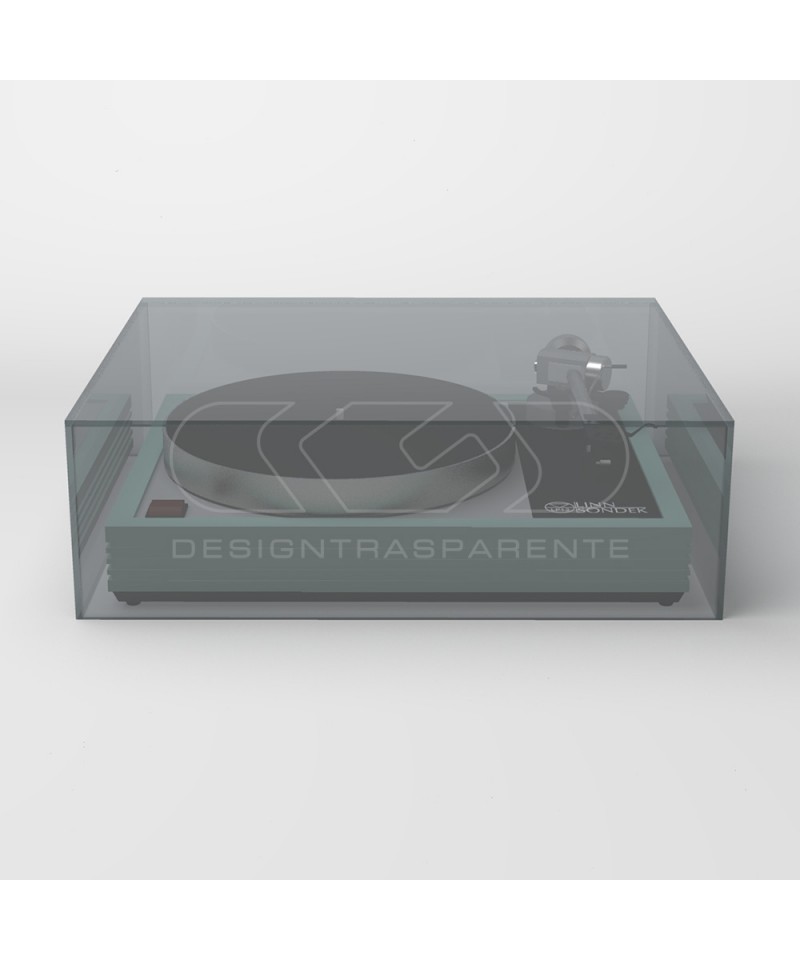 Turntable cover box W50 D40 H15 transparent or smoked acrylic.