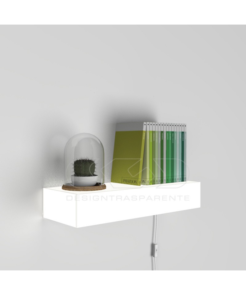 Luminous shelf 45 cm white plexiglass LED light.